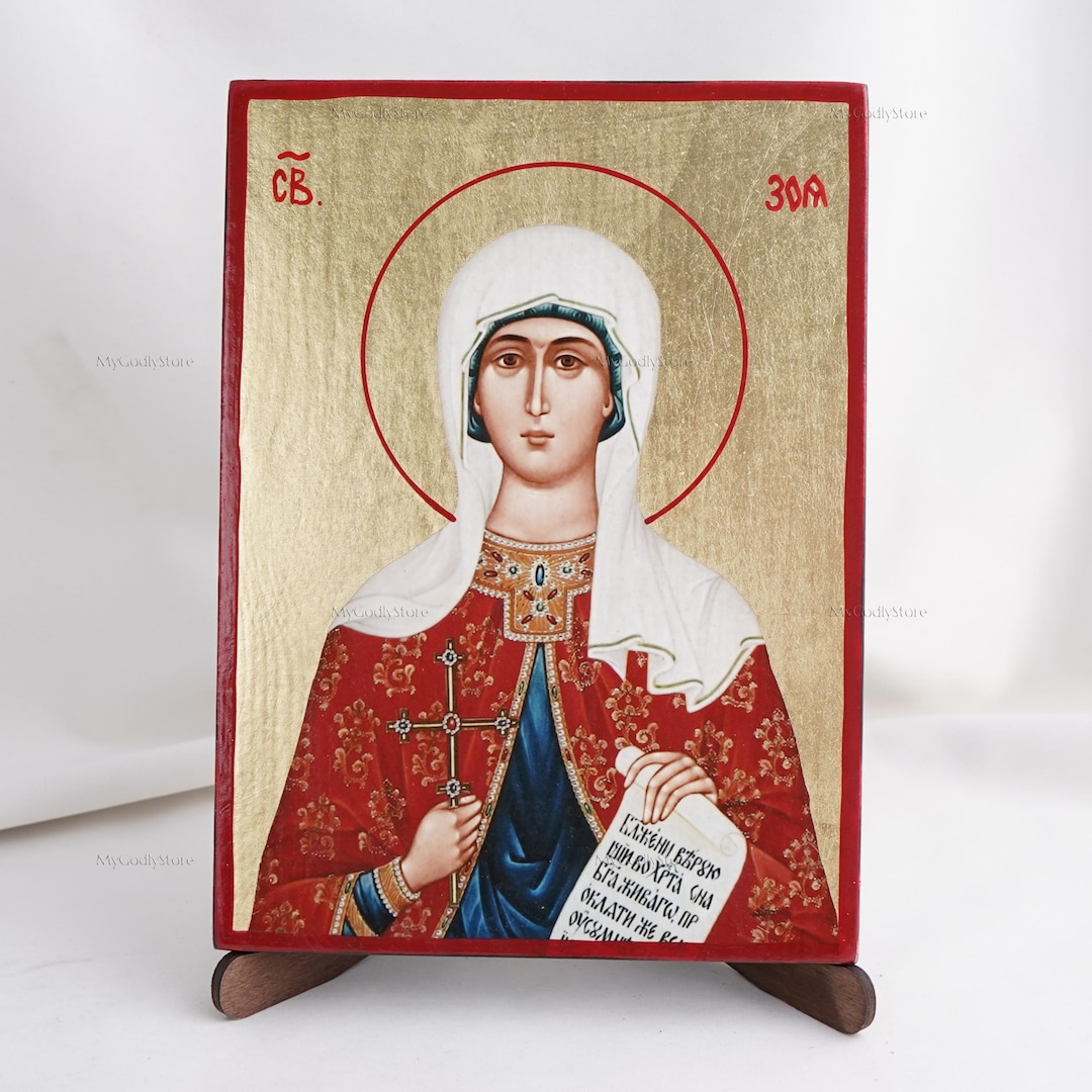SAINT ZOE of ROME Icon, Christian Icons, Handmade Orthodox Icon of ...
