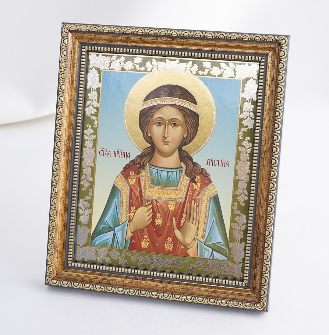 SAINT CHRISTINA Icon, Personalized Icon, Orthodox Handmade Icon of St ...