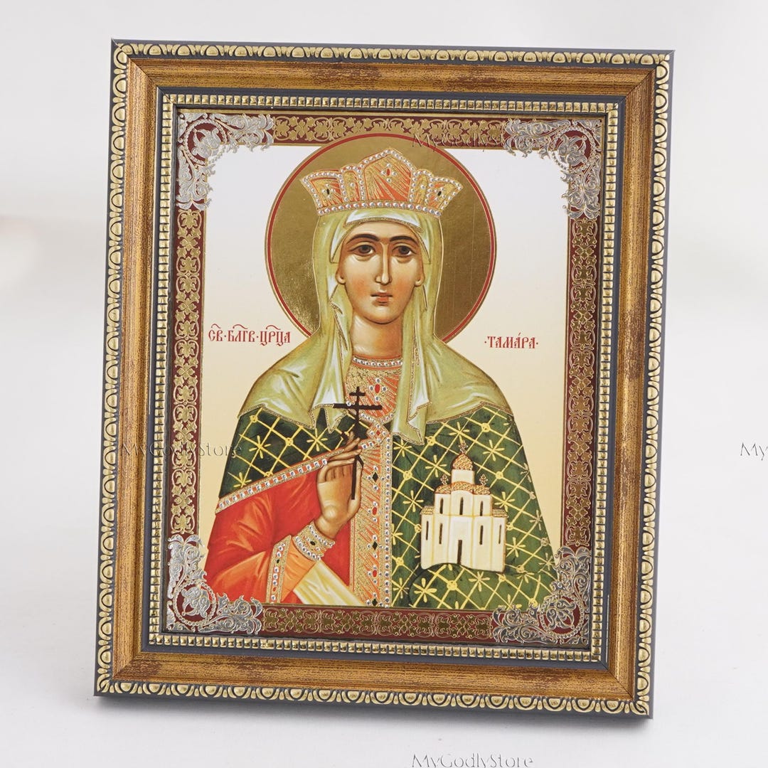 Icon of SAINT TAMARA, Personalized Icon, Orthodox Handmade Icon of ...