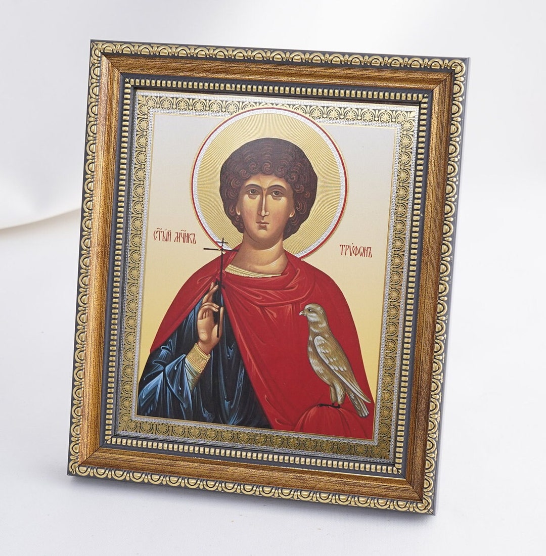 Icon of SAINT TRYPHON, Personalized Icon, Orthodox Handmade Icon of ...