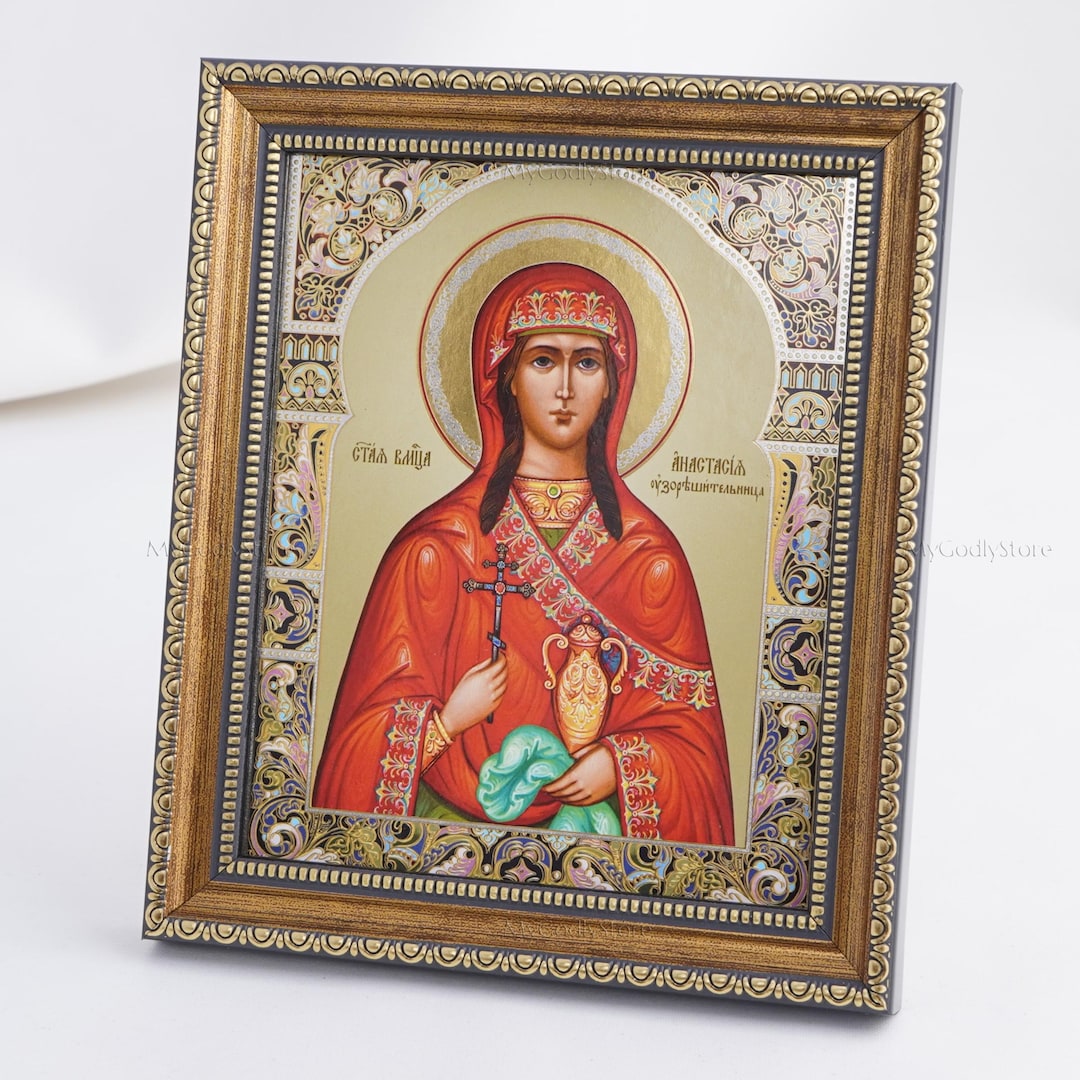 Icon of SAINT ANASTASIA, Personalized Icon, Orthodox Handmade Icon of ...