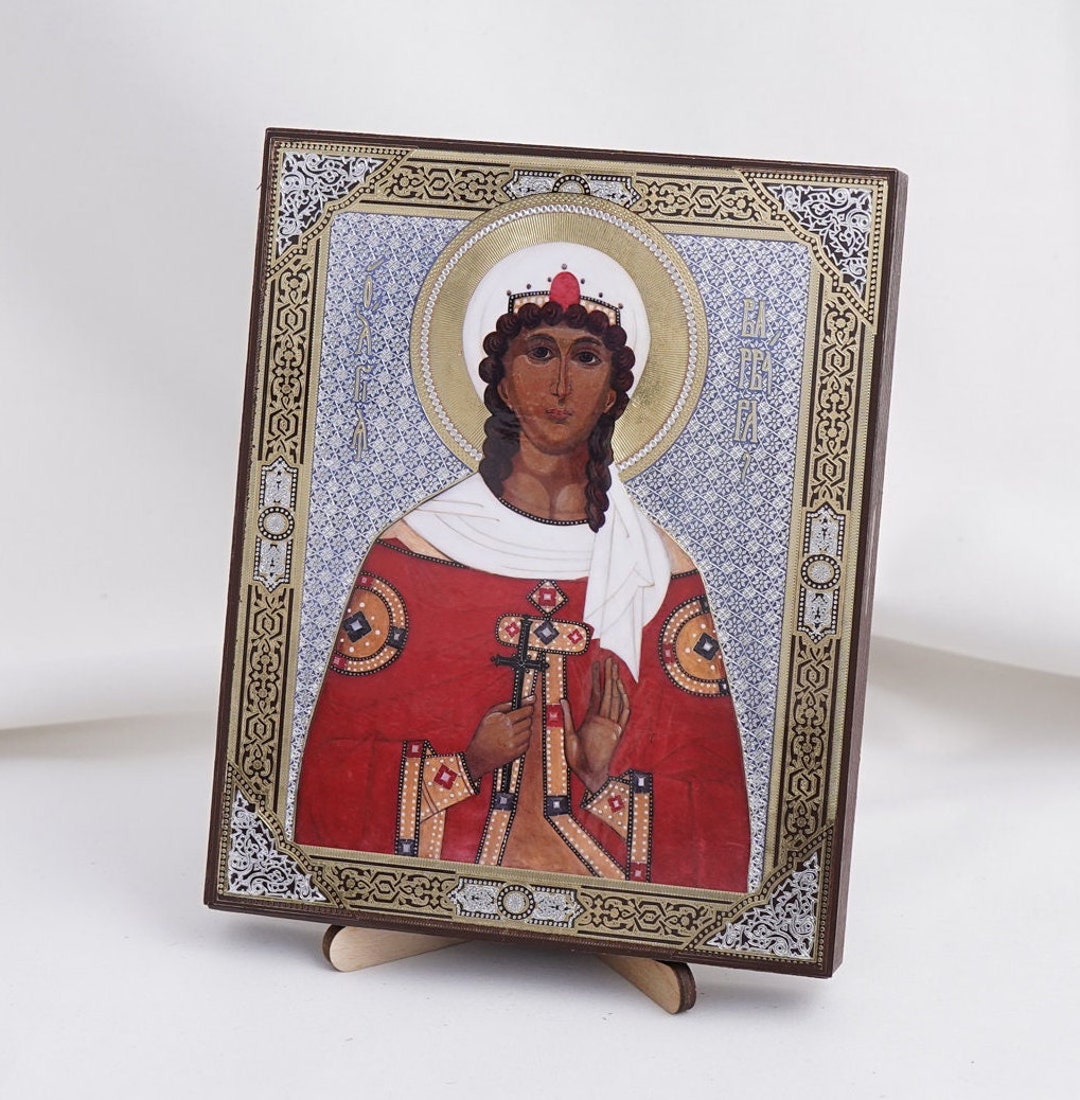 Icon of SAINT BARBARA, Personalized Icons, Handmade Orthodox Icon of ...