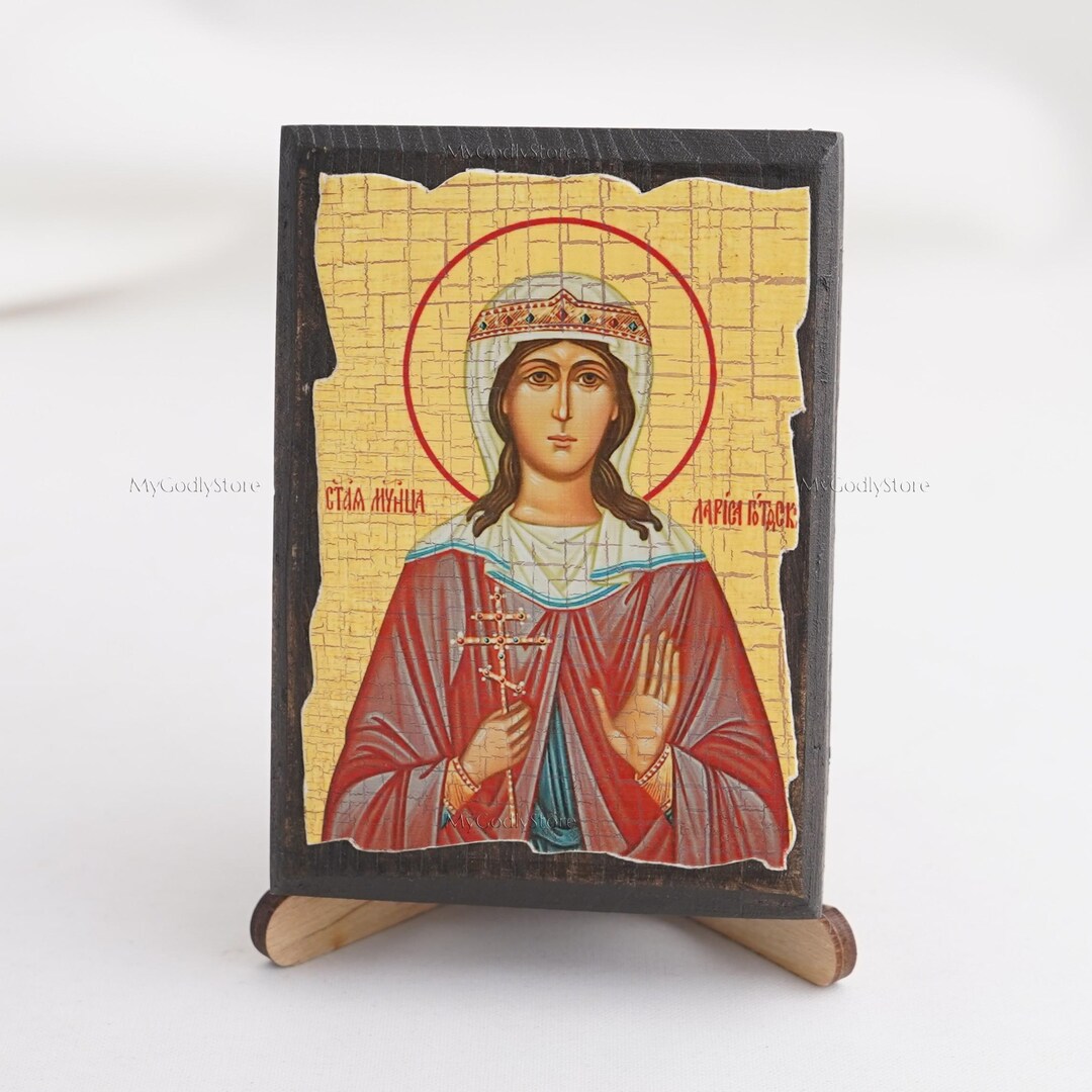 Icon of SAINT LARISA, Christian Icons, Handmade Greek Orthodox Icon of ...