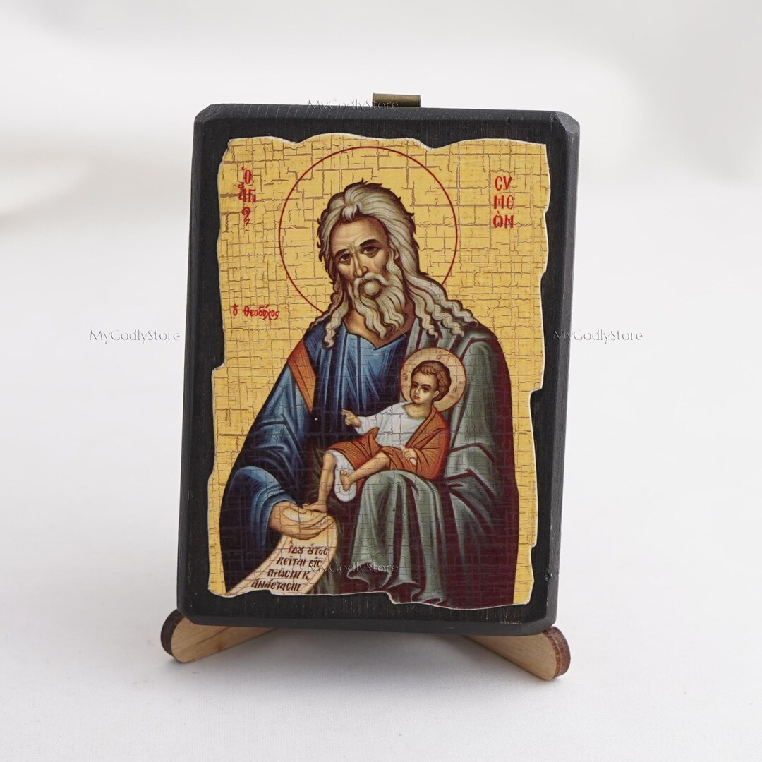 Icon of SAINT SIMEON, Christian Icons, Handmade Greek Orthodox Icon of ...