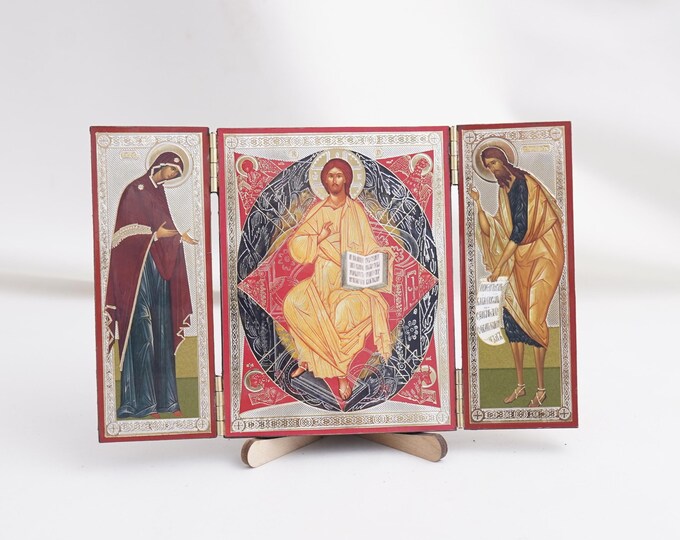 Triptych Orthodox Icon, Deisis JESUS Christ, THEOTOKOS, JOHN Icon ...
