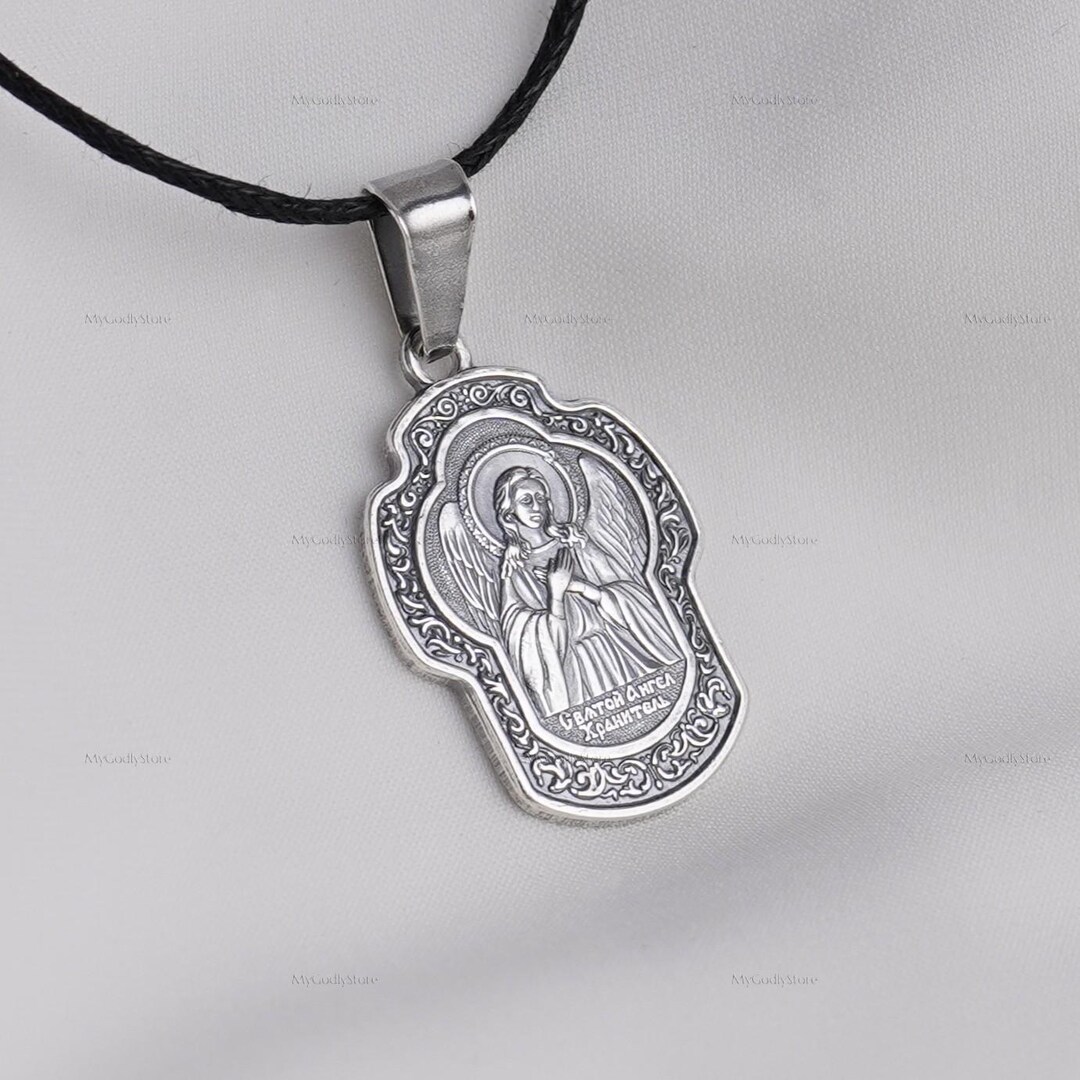 SAINT GUARDIAN ANGEL Orthodox Icon Pendant Necklace, Men Jewellery ...