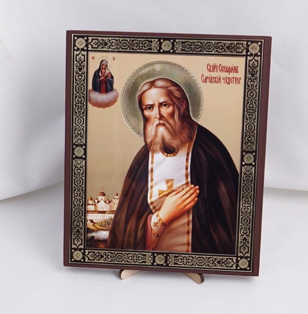 SAINT SERAPHIM Icon, Personalized Icons, Handmade Orthodox Icon of ...