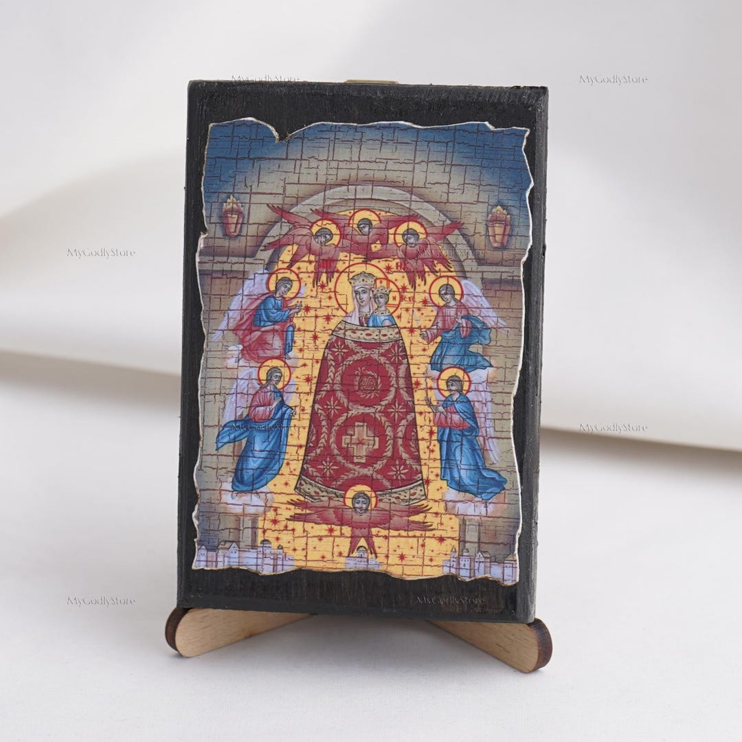 MOTHER of GOD ADDITION of Mind Icon, Christian Icons, Handmade Greek ...