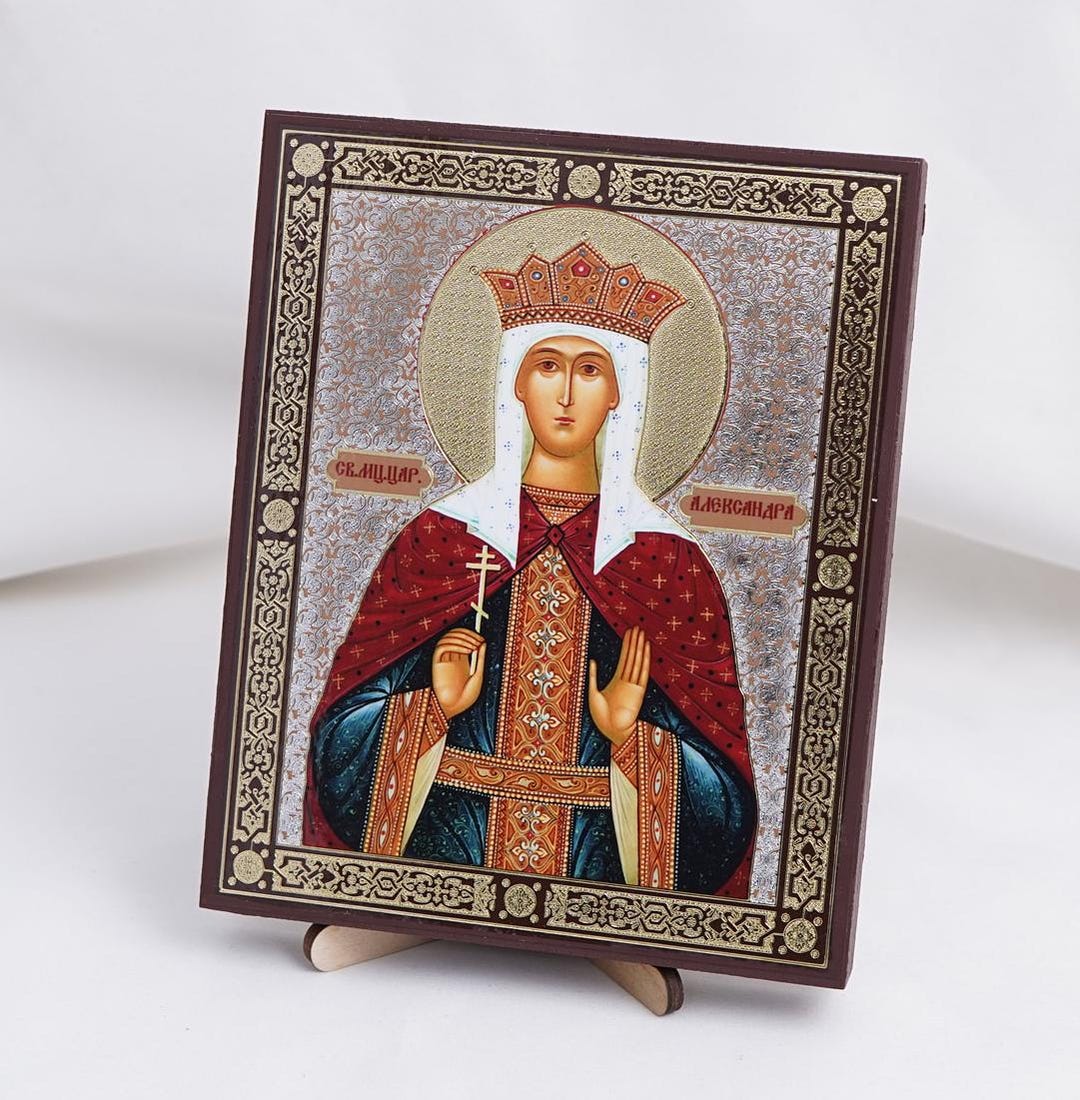Saint ALEXANDRA the QUEEN Icon, Personalized Icons, Handmade Orthodox ...