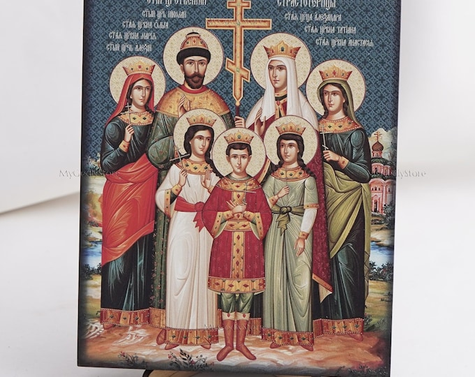 Icon of ROMANOV TSAR FAMILY, Personalized Icons, Handmade Orthodox Icon ...