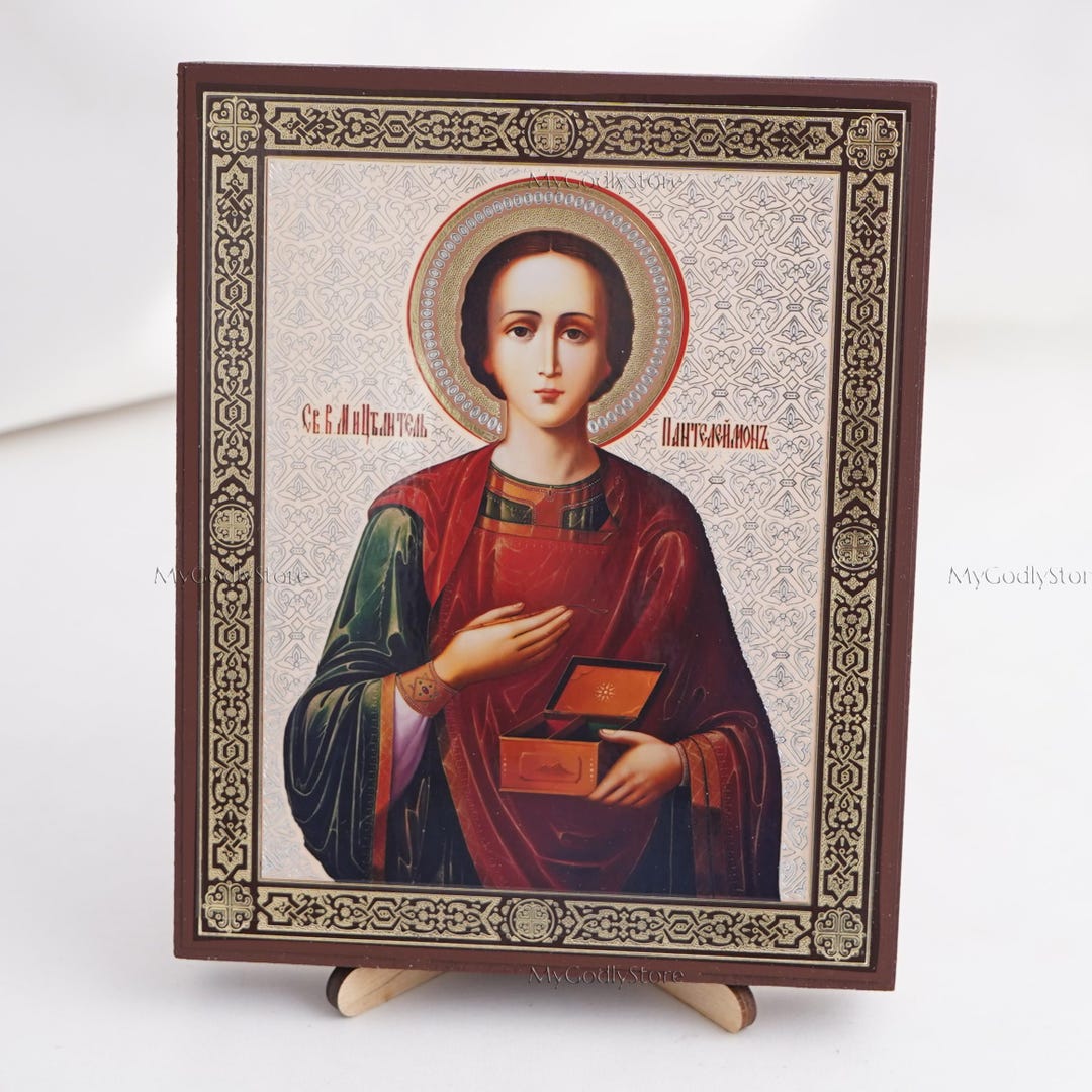 SAINT PANTELEIMON Orthodox Icon, Personalized Icons, Handmade Orthodox ...