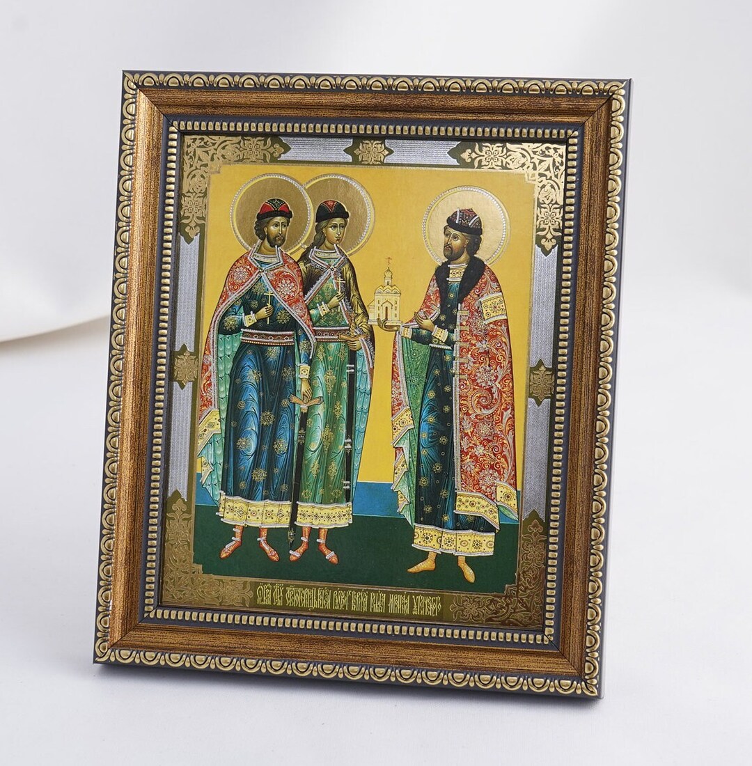 Saints BORIS, GLEB and ROMAN Icon, Personalized Icons, Orthodox ...