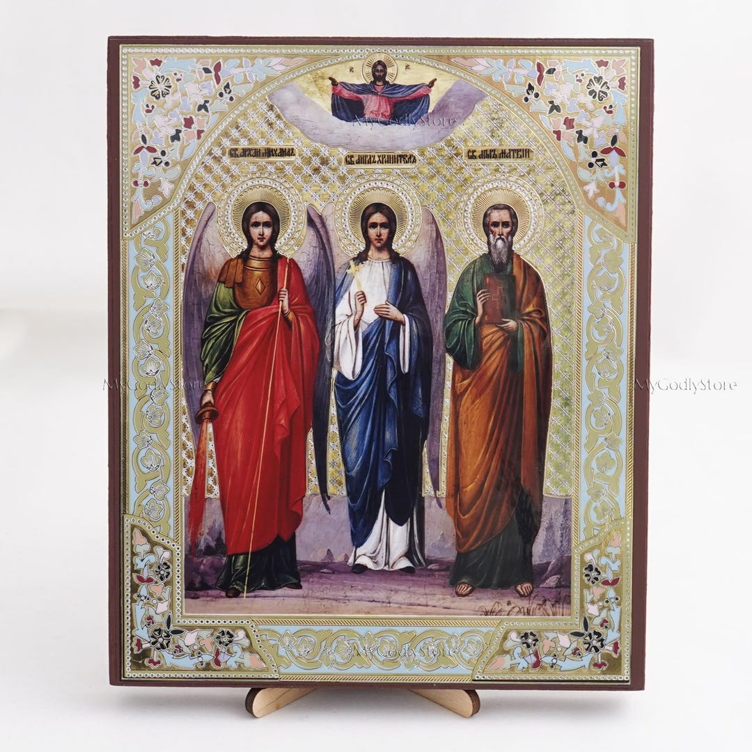 Icon of Archangel MICHAEL, Guardian ANGEL and Apostle MATTHEW ...