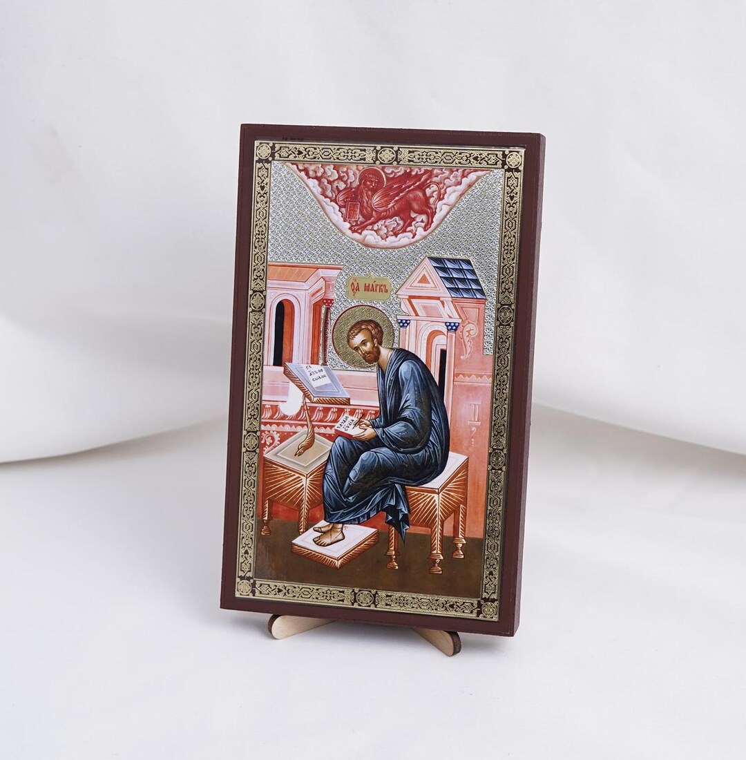 SAINT MARK the APOSTLE Icon, Personalized Icon, Handmade Orthodox Icon of Saint Mark the ...