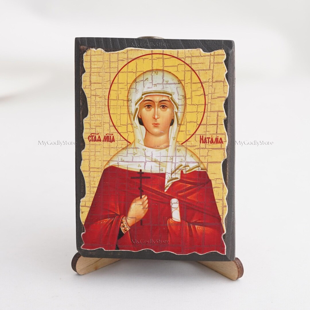 Icon of SAINT NATALIA, Christian Icons, Handmade Greek Orthodox Icon of ...