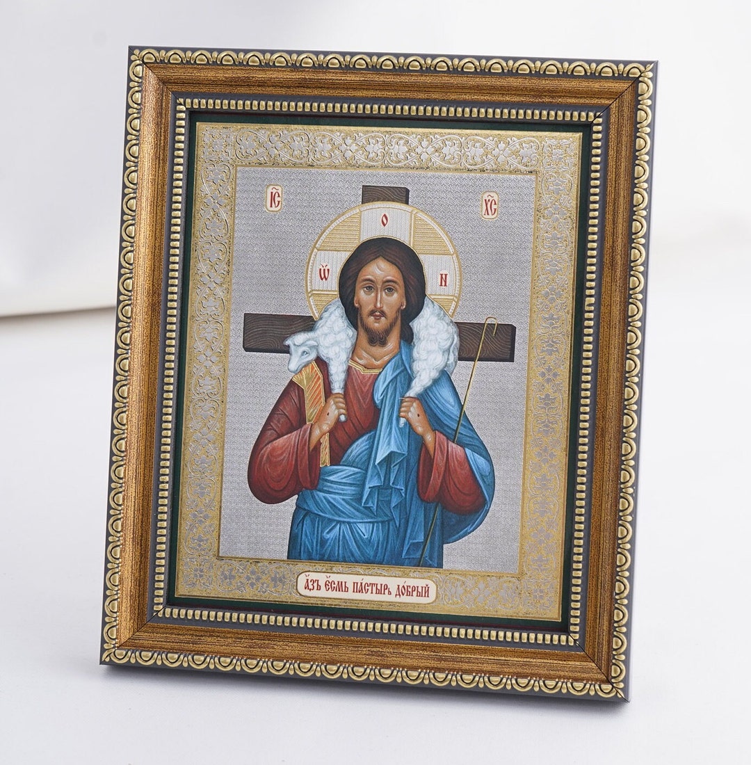 CHRIST the GOOD SHEPHERD Icon, Personalized Icon, Orthodox Handmade ...
