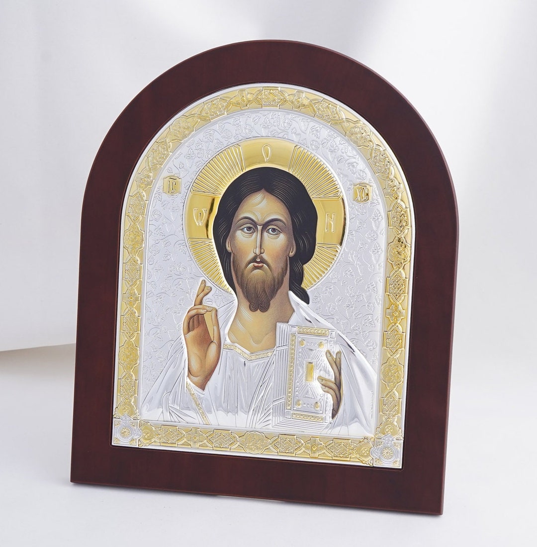 Icon of CHRIST the SAVIOR, Greek Icons, Silver Handmade Orthodox Icon ...