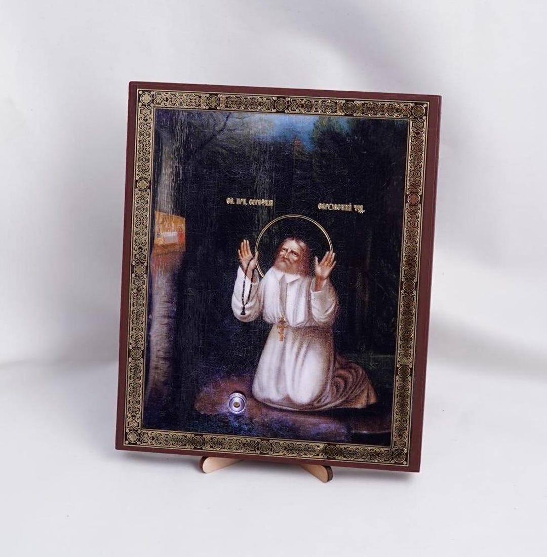 SAINT SERAPHIM Icon, Personalized Icons, Handmade Orthodox Icon of ...
