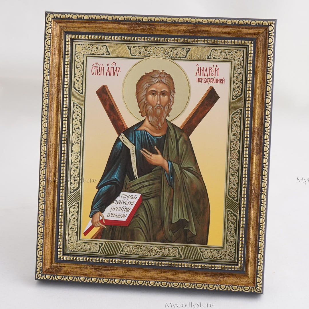 SAINT ANDREW Icon the APOSTLE, Personalized Icon, Handmade Orthodox ...