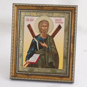 SAINT ANDREW Icon the APOSTLE, Personalized Icon, Handmade Orthodox ...