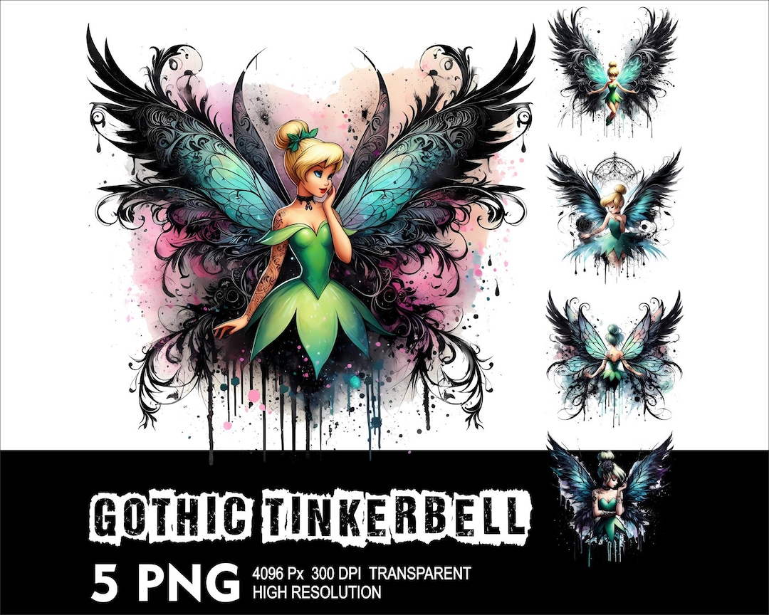 Gothic Tinkerbell PNG Cute Dark Images 5 PNG Design High Resolution ...
