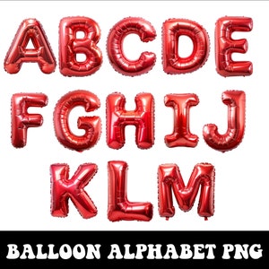 BUNDLE 10 Colors Balloon Alphabet Png Birthday Png Alphabet Party Png ...