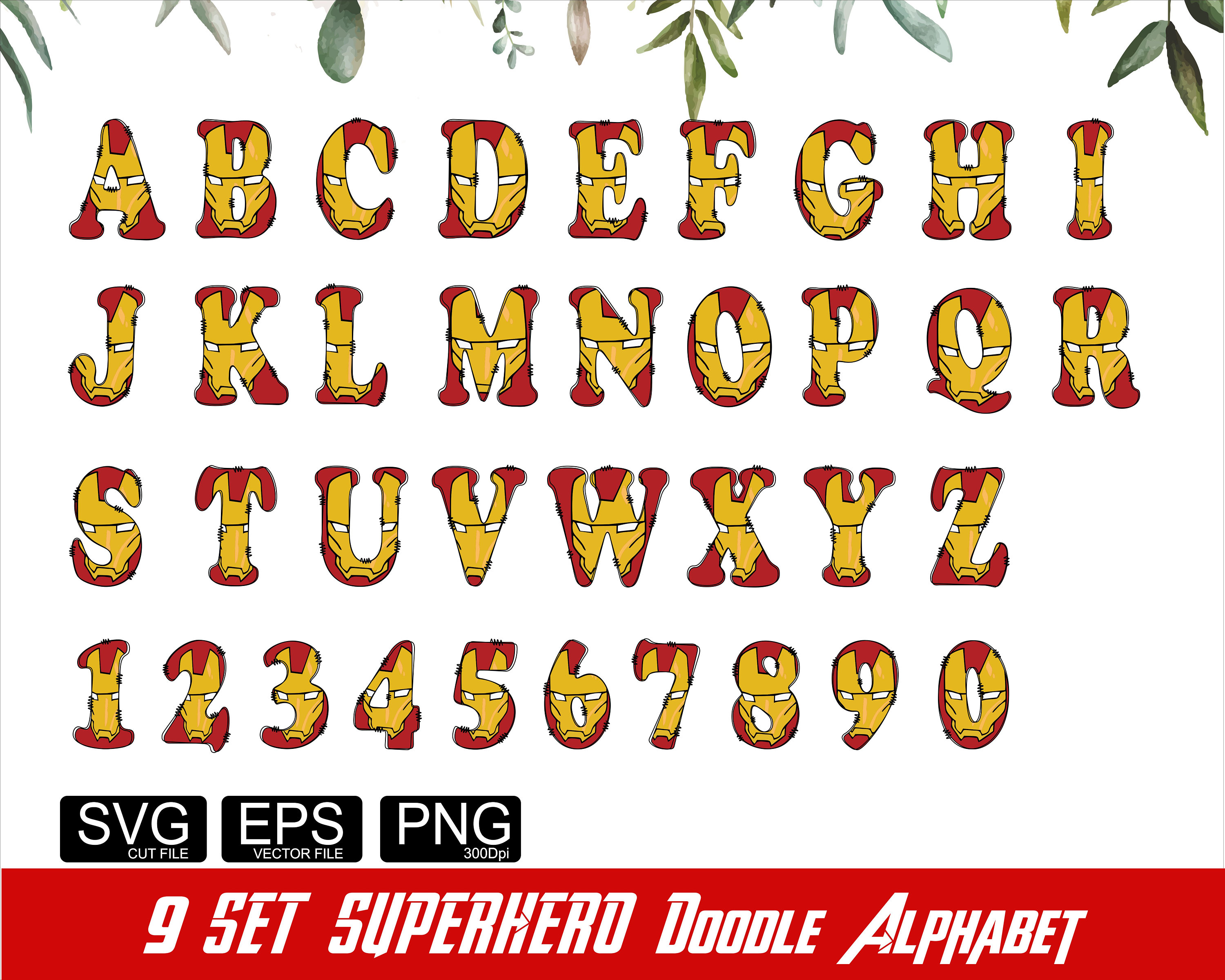 Superhero Alphabet Svg Png Avanger Super Hero Letters Super Hero Doodle ...