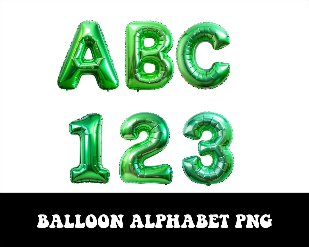 Party Balloon Green Alphabet Png Birthday Png Alphabet Party Png Font ...
