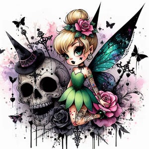 Gothic Tinkerbell PNG Cute Dark Images 5 PNG Design High Resolution ...