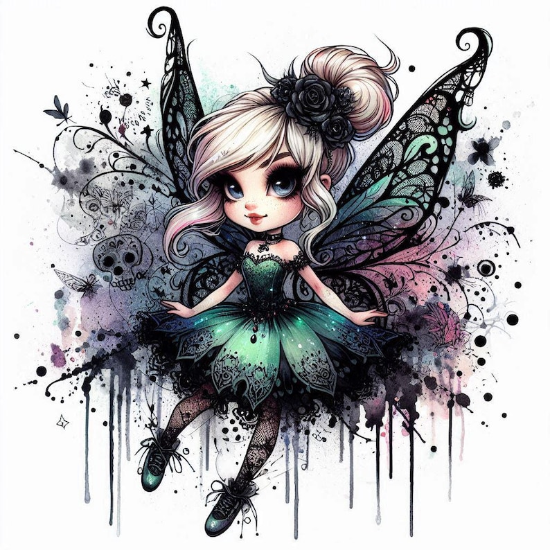 Gothic Tinkerbell PNG Cute Dark Images 5 PNG Design High Resolution ...