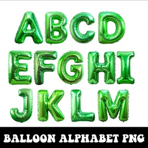 BUNDLE 10 Colors Balloon Alphabet Png Birthday Png Alphabet Party Png ...