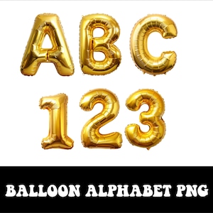 Party Balloon Gold Alphabet Png Birthday Png Alphabet Party Png Font ...
