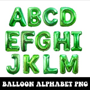 Party Balloon Green Alphabet Png Birthday Png Alphabet Party Png Font ...