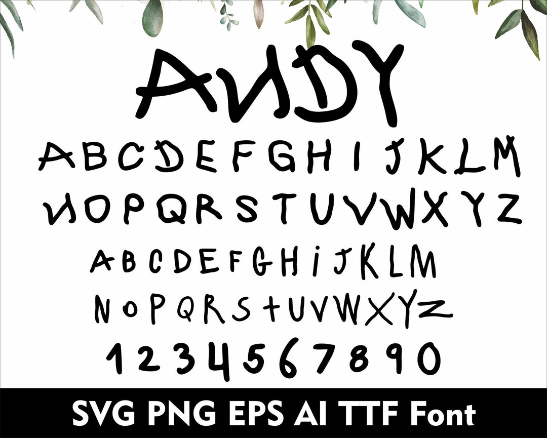 ANDY Toys Font Svg Andy Alphabet Andy Toys Story Alphabet for Cricut ...