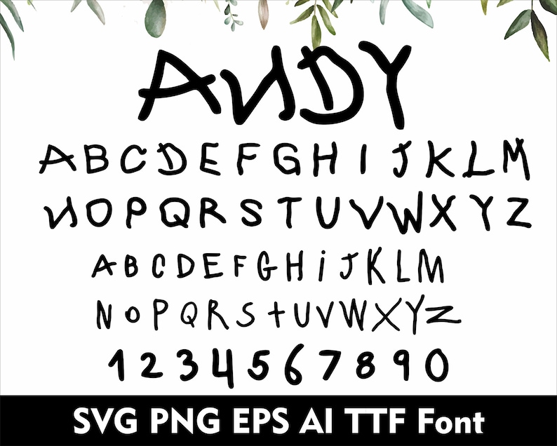 ANDY Toys Font Svg Andy Alphabet Andy Toys Story Alphabet for Cricut ...