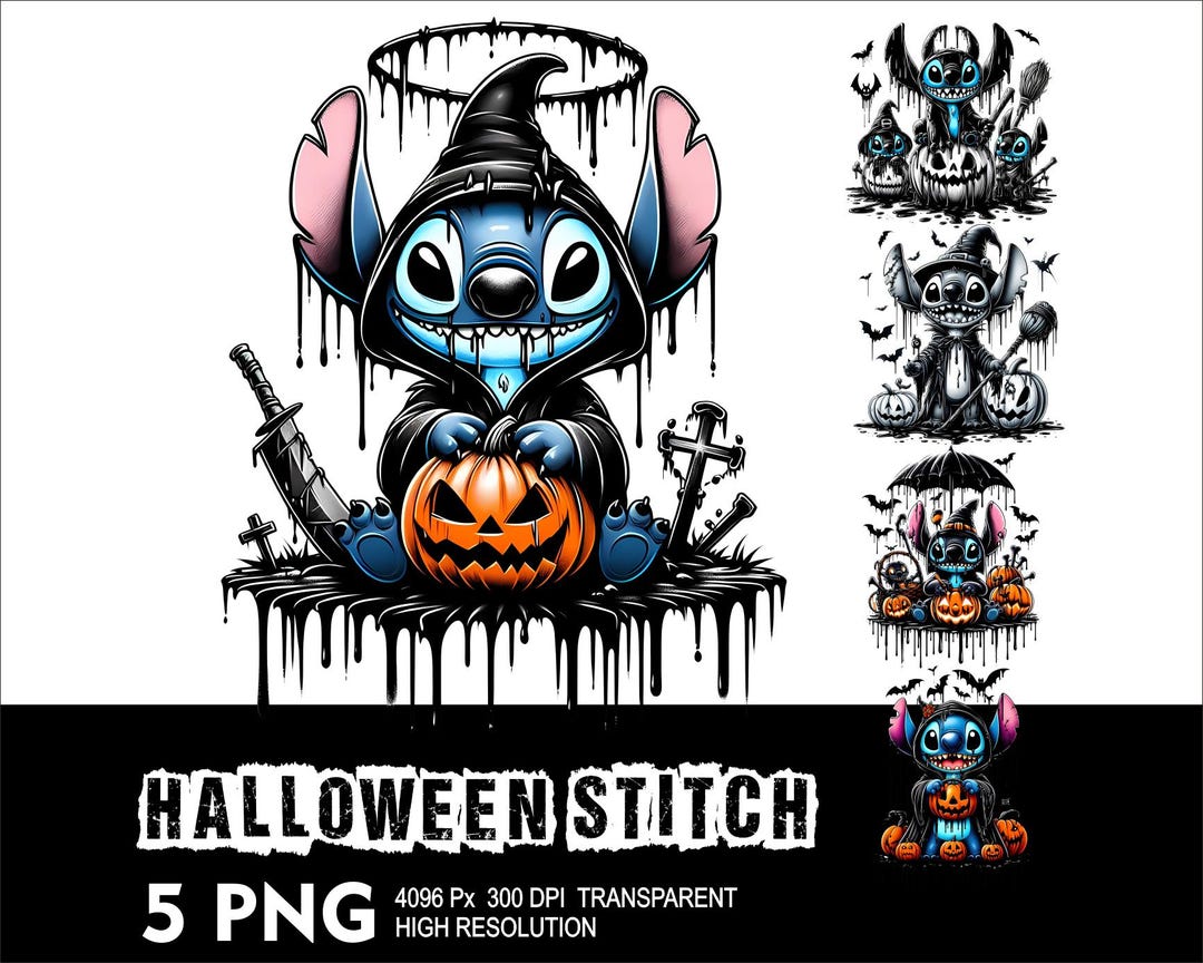 Halloween Gothic Stitch 5 PNG Design High Resolution Transparent ...