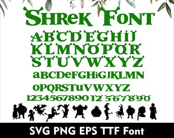 Cartoon Shrek Font Shrek Clipart Font SVG Clipart for Cricut Shrek ...