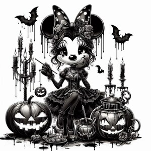 Halloween Gothic Minnie 5 PNG Design High Resolution Transparent ...