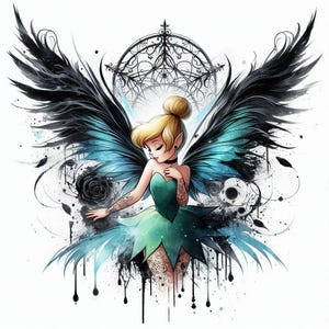Gothic Tinkerbell PNG Cute Dark Images 5 PNG Design High Resolution ...