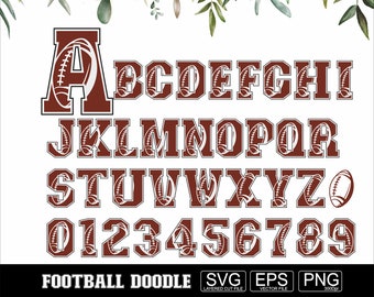 American Football Font PNG SVG Football Letters Alphabet PNG Football ...