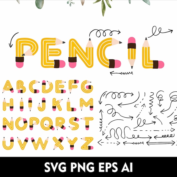 Pencil Font - Etsy