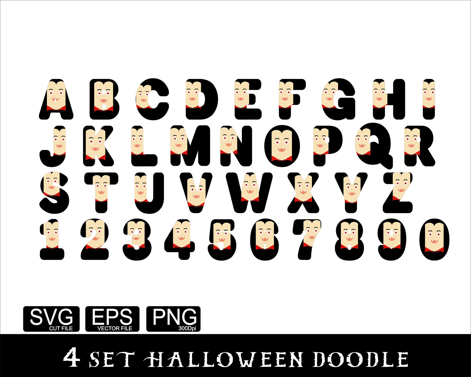 Spooky Doodle Letters Halloween Png Font Halloween Day Font - Etsy