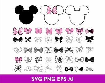 Mouse Bow SVG 40 Bow Svg Mouse Head Bow SVG Mouse Cut File Mouse Bow ...