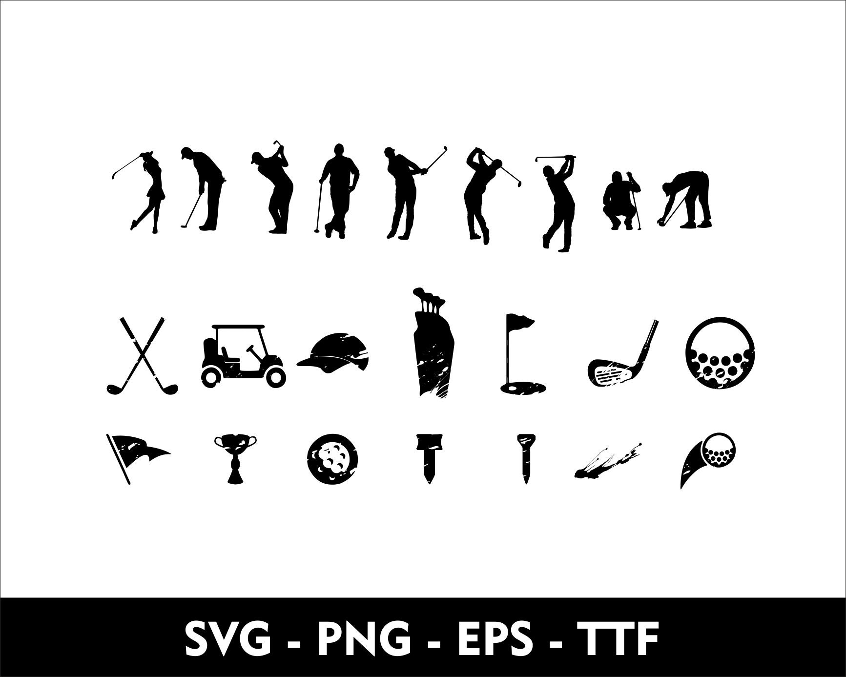 Golf Alphabet SVG Letters and Numbers Golf Font for Cricut SVG Cut File ...