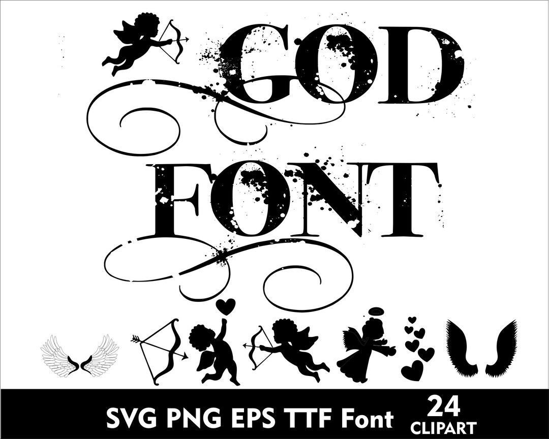 God Font SVG Alphabet Svg God Font for Cricut Svg Png Eps TTF Font - Etsy