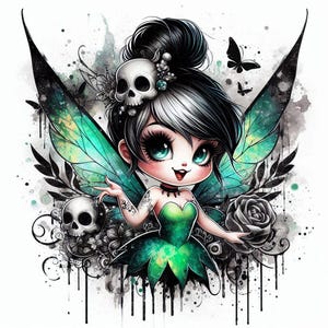 Gothic Tinkerbell PNG Cute Dark Images 5 PNG Design High Resolution ...