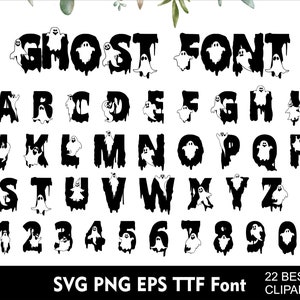 Halloween Ghost Font Halloween Ghost Letters Halloween Ghost Alphabet ...