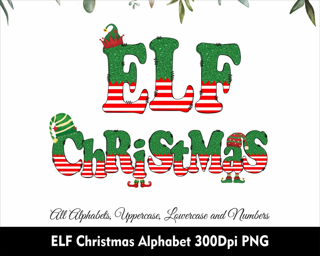 Christmas ELF Doodle Letters Xmas Elf Alphabet Merry Christmas Doodle ...
