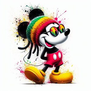 Rastafari Mickey 5 PNG Design High Resolution Transparent Background ...