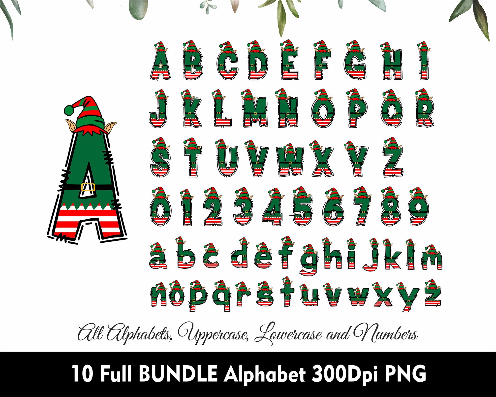 Christmas Doodle Letters 10 Sets BUNDLE Christmas Alphabet Merry ...